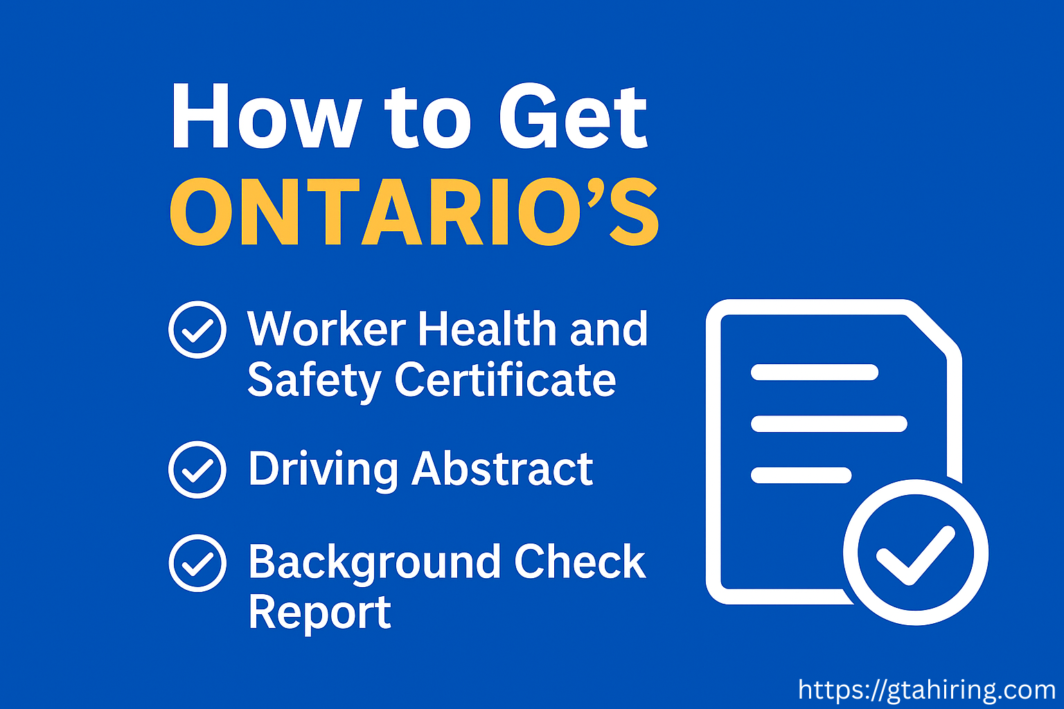 How to Get Ontario’s Worker Health and Safety Certificate, Driving ...